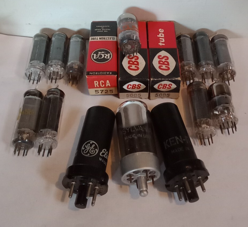 50C5, 50B5, 5725, 5w4, 5Z4 G.E, RCA, Raytheon Electron Radio Tubes LOT ...