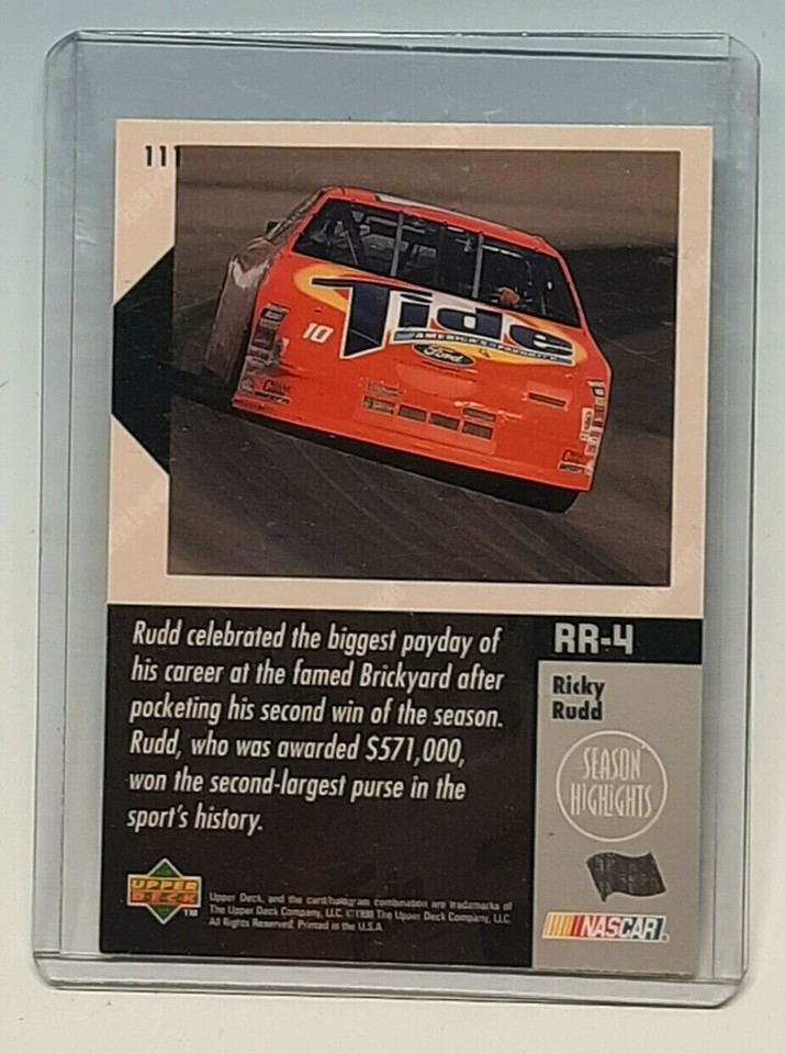 Ricky Rudd Autograph Race Card UpperDeck | eBay