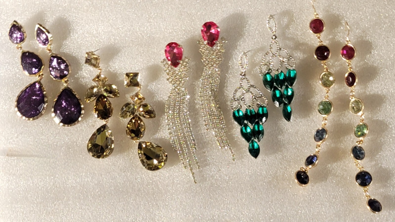 Stunning Colorful RHINESTONES Super Long Drops Statem… - Gem