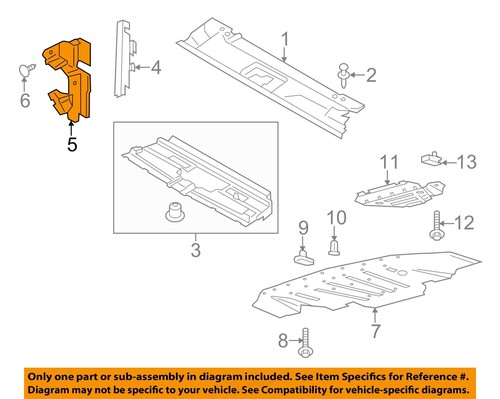 FORD OEM 15-17 Mustang Radiator Support Splash Shields-Air Deflector ...