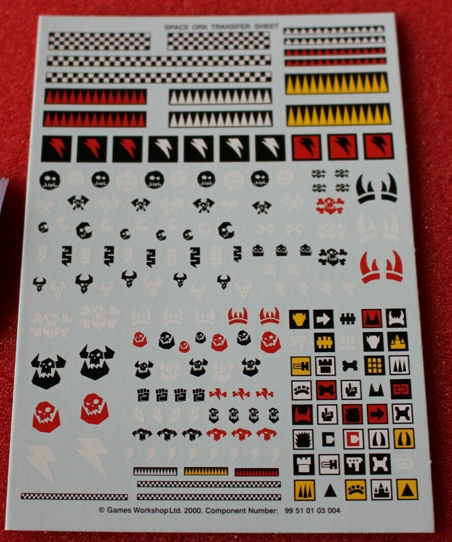 Space Orks Transfers Transfer Sheet Decals New Ork Games Workshop ...