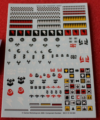 Space Orks Transfers Transfer Sheet Decals New Ork Games Workshop ...