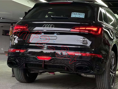 For Audi Q5 SQ5 SUV LED Gloss Black Rear Bumper Diffuser Lip Spoiler ...