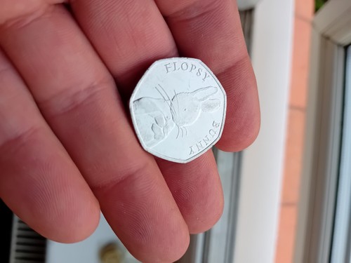 2018 Beatrix Potter Flopsy Bunny 50p Fifty Pence Coin Peter Rabbit ...