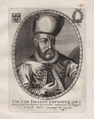 Ibrahim Sultan Of The Otomano Imperial Retrato Grabado 1650 | eBay