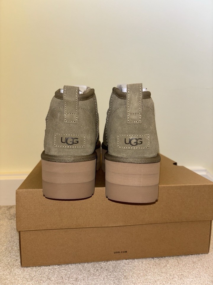 Ugg Classic Ultra Mini Platform Antelope Slippers - Size Uk 7 | eBay