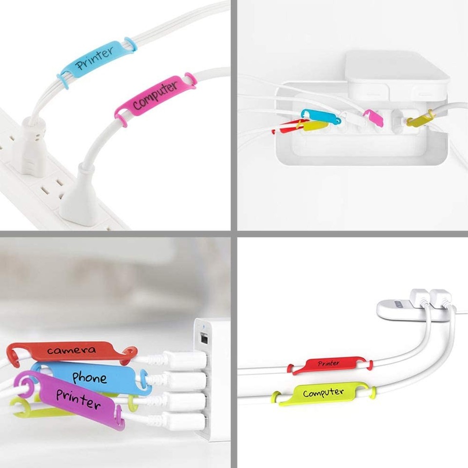 20 Pcs Cable Tags Cable Management Tags Multicolor Cable Labels ...