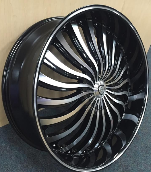 20" BORGHINI B24 Wheel 🔥 20X8.5 +13 5X115 + 5X120 🔥Black Machined Rim ...