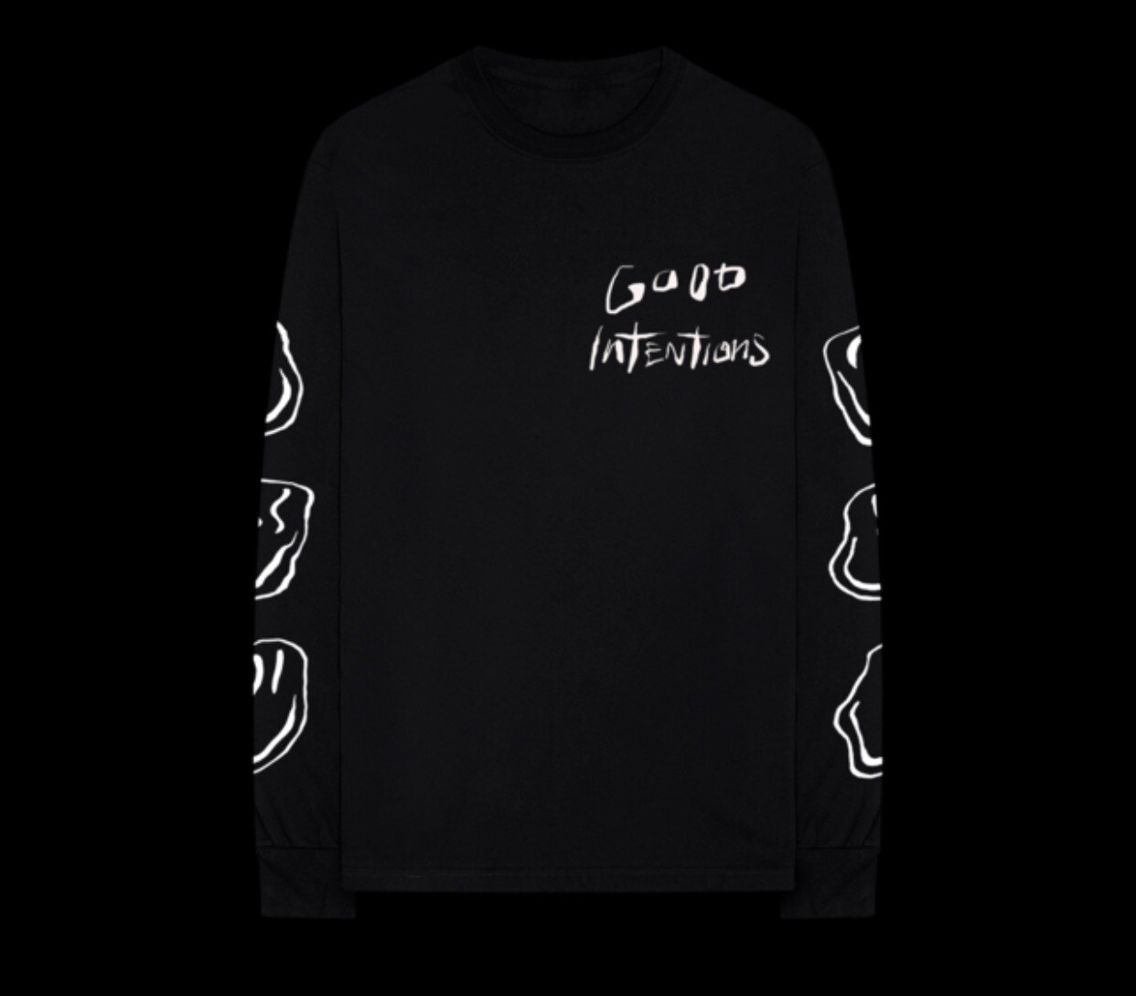 NAV Good Intentions Faces Black Long Sleeve T Shirt Size Medium *BRAND ...