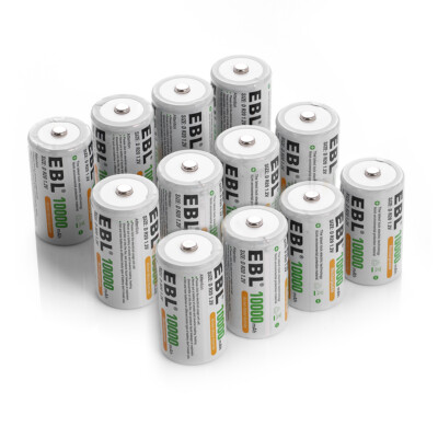 2 -20 Pack D Size 10000mAh NiMH Rechargeable Batteries LR20 HR20 Size D ...