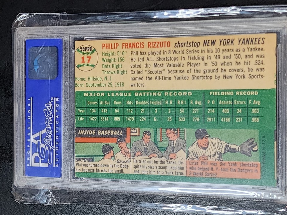 1954 Topps #17 Phil Rizzuto PSA 8 | eBay