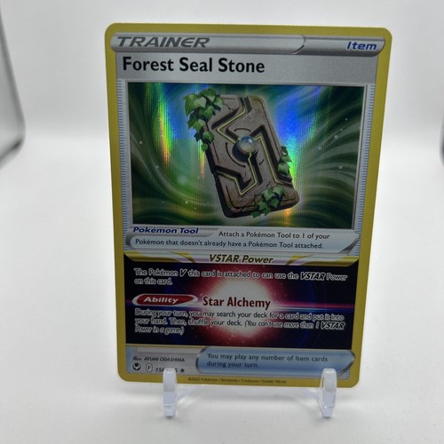 Forest Seal Stone Trainer 156/195 Pokemon Silver Tempest Holo Rare NM ...