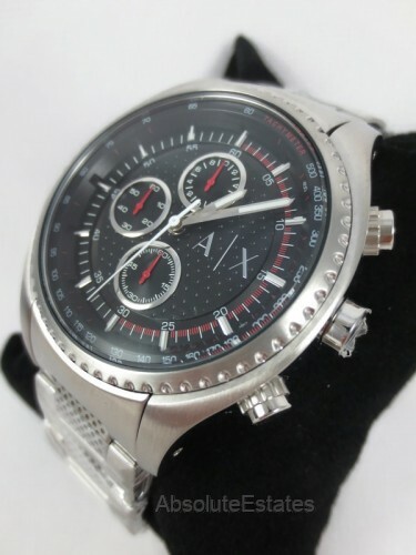 NEW Armani Exchange The Driver Two Black & Silver Mens Chronograph ...
