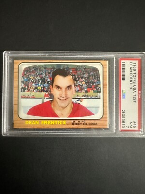 1966 Topps USA Test Dean Prentice #45 Near Mint PSA 7 Detroit Red Wings ...