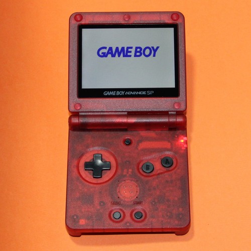 Modded GameBoy Advance SP w/ IPS Display (Clear Red) | eBay