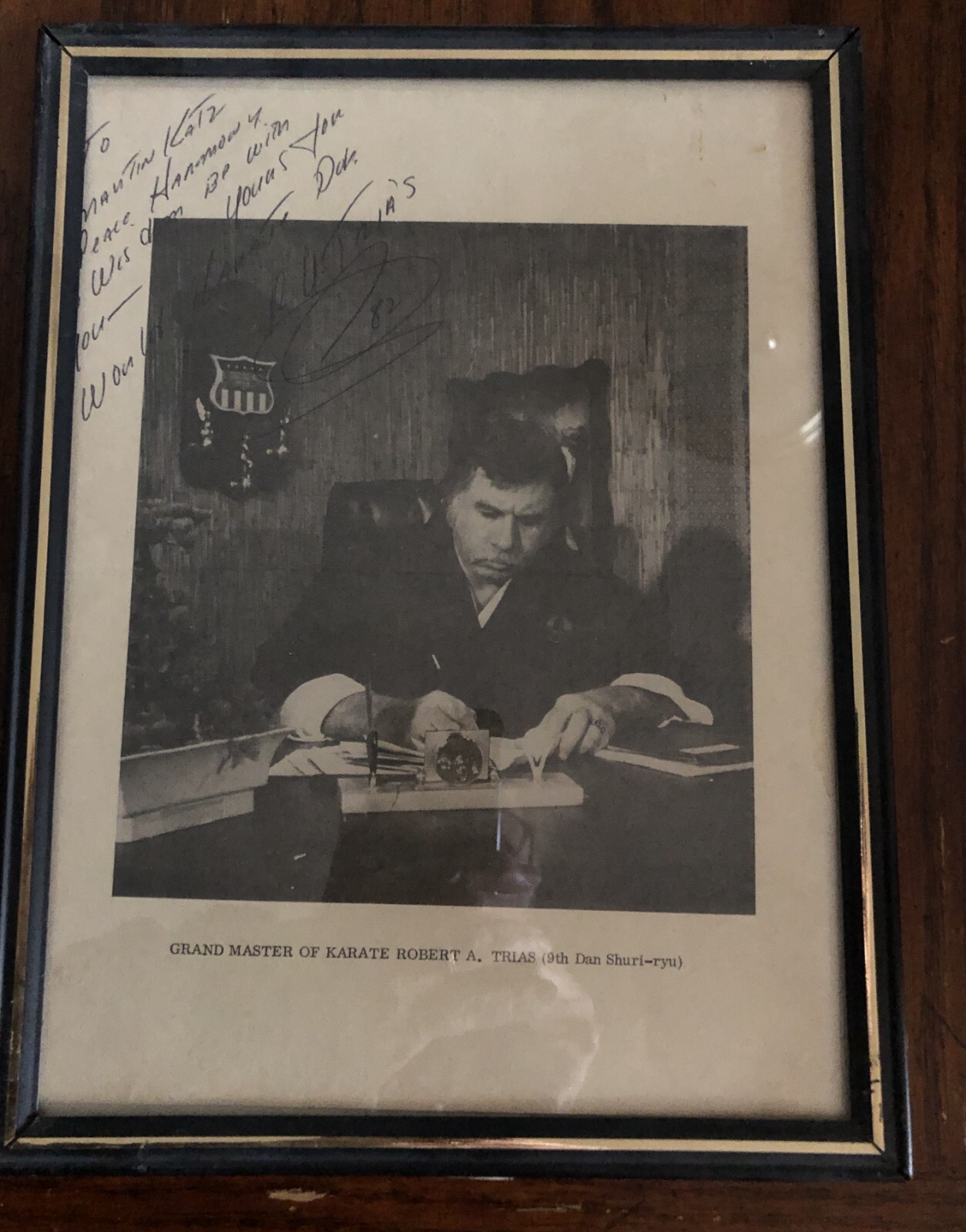 Autographed Poster Picture of Karate Master Robert A. Trias, founder of ...