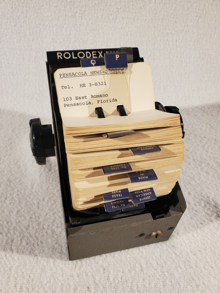 Vtg Zephyr Rolodex 1753 Model Tabletop Roll Top Office Address Phone ...