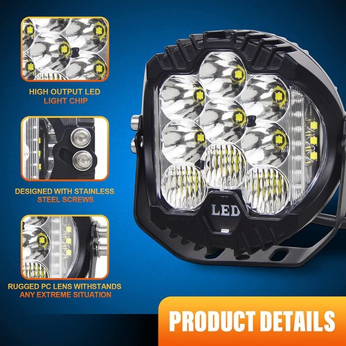 1/2PCS 5 inch LED Work Light Pod Spot Flood Combo Fog Lamp Offroad ...