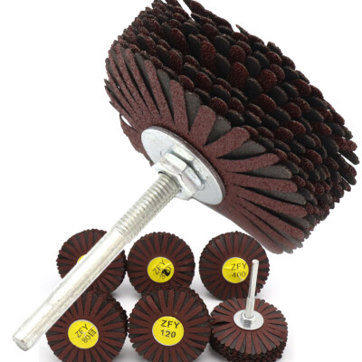 ABRASIVE SANDING FLAP WHEEL MOP DISCS SANDPAPER 400# - 80GRIT POLISH ...