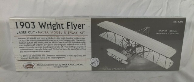 Guillows 1903 Wright Flyer Display Model Airplane Kit 1202 for sale ...