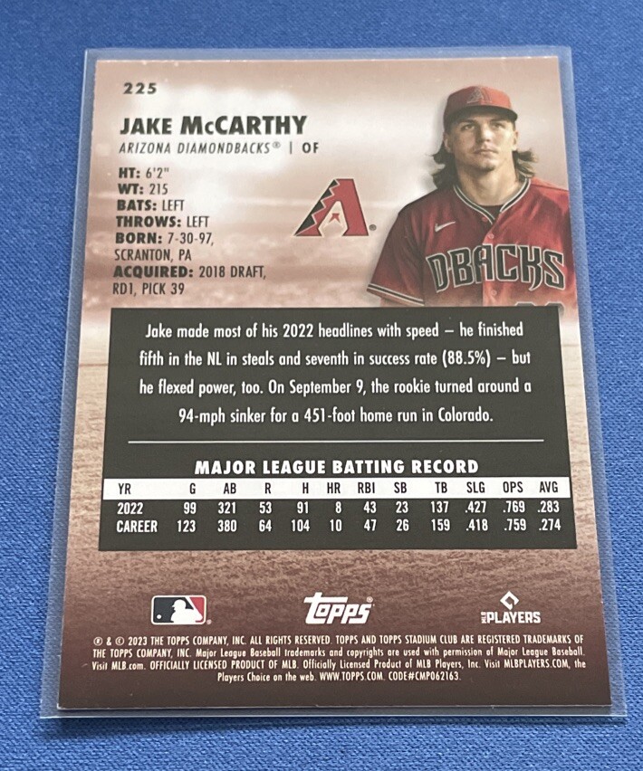 2023 Topps Stadium Club - #225 Jake McCarthy for sale online | eBay