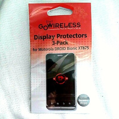 GO WIRELESS Display Protectors 3-Pack Motorola DROID Bionic XT875 ...
