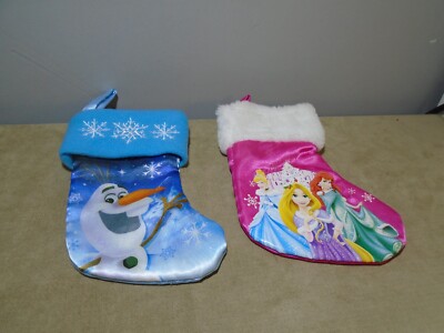 SET OF 2 DISNEY OLAF & PRINCESS 7” CHRISTMAS STOCKING ORNAMENT (CB4339 ...