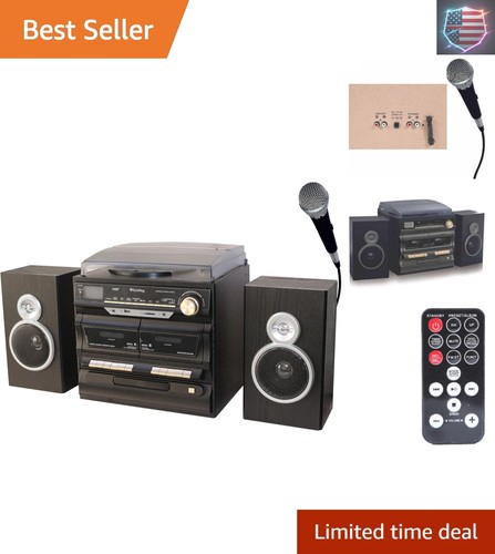 Karaoke Enabled, 30W RMS, Retro Classic Turntable, NFC Bluetooth ...