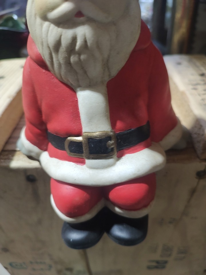 Vintage Porcelain Shelf Sitter Santa Claus Christmas Decor Rustic ...
