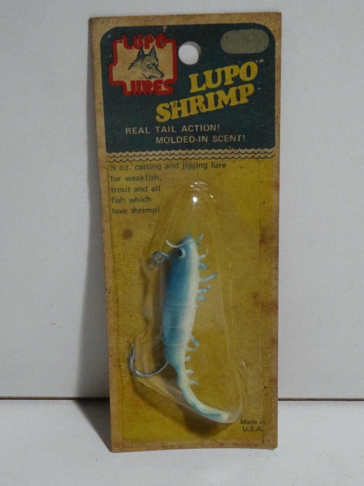 vintage Lupo Tackle Fishing Lures .5oz Action Shrimp w Scent Long ...