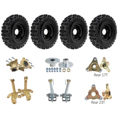 6" Wheel 4.10-6 Tire Rim 3 Stud Hub Knuckle Spindle Go Kart Quad Buggy ...