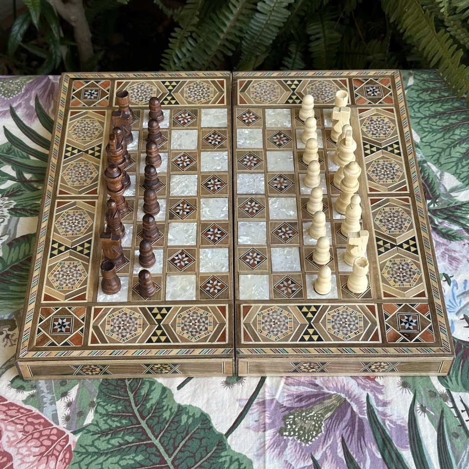 Backgammon Set and Chess Board from Lebanon Handmade with Mother of ...