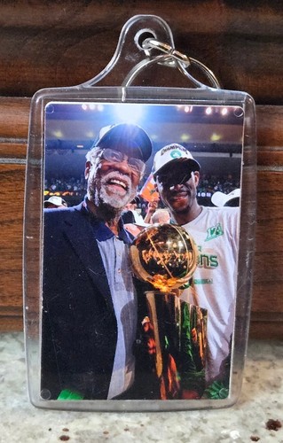 RARE CELTICS BILL RUSSELL KEVIN GARNETT PHOTO KEYCHAIN 2007-08 NBA ...