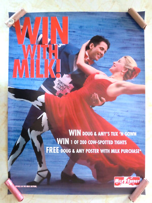 Vintage WIN WITH MILK 18"x24" POSTER Doug Gilmour Toronto Maple Leafs ...