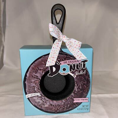 The Original Donut Skillet w/ Chocolate Flavored Donut Mix cast iron ...