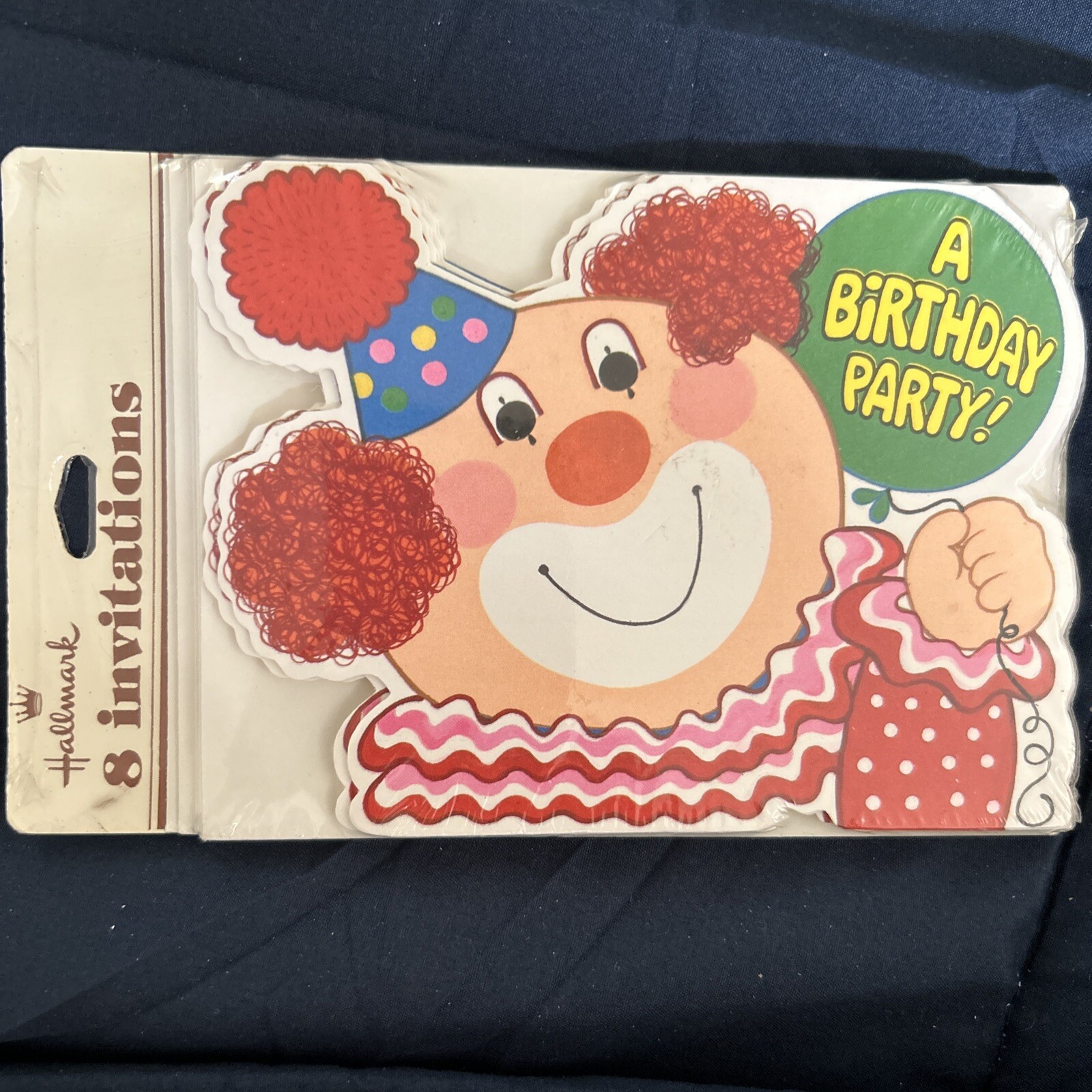 1 Pack Vintage Hallmark Clown Birthday Party Invitations & Envelopes (8 ...
