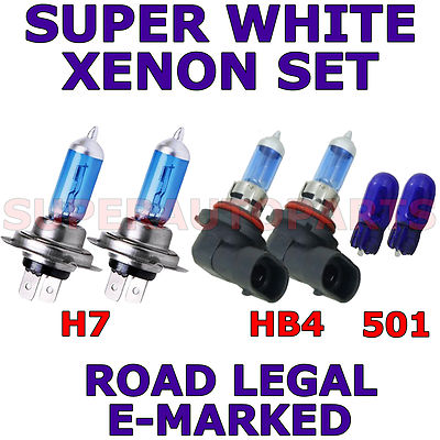 BMW Z8 HID 2003-ON SET H7 HB4 501 HALOGEN XENON SUPER WHITE LIGHT BULBS ...