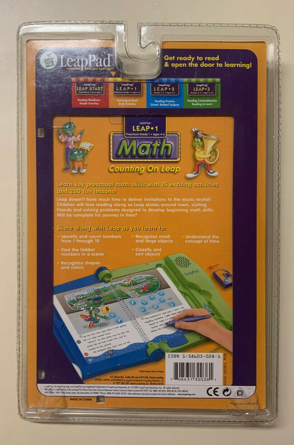 LeapFrog LeapPad Leap 1 Math "Counting on Leap" New in original package ...