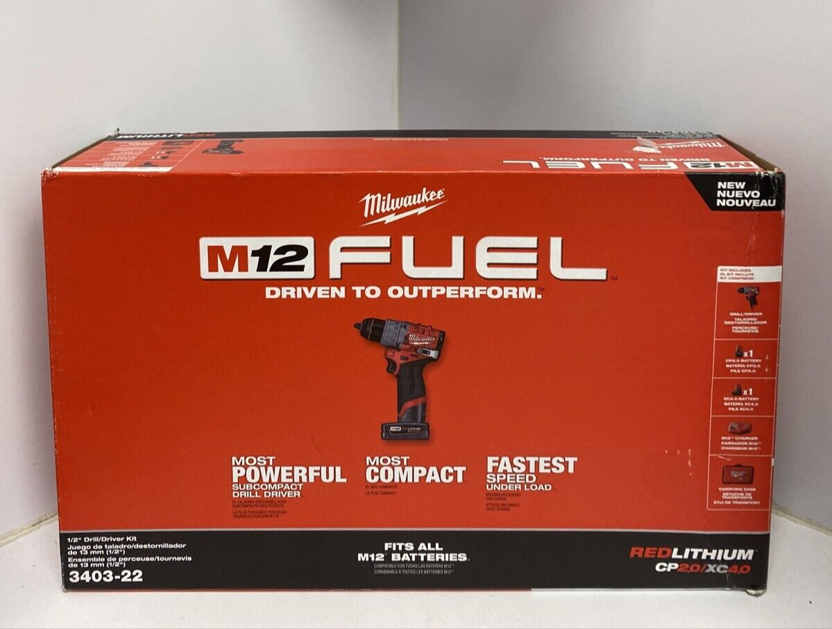 Milwaukee 3403-22 M12 Fuel 1/2" Drill-driver Kit | eBay