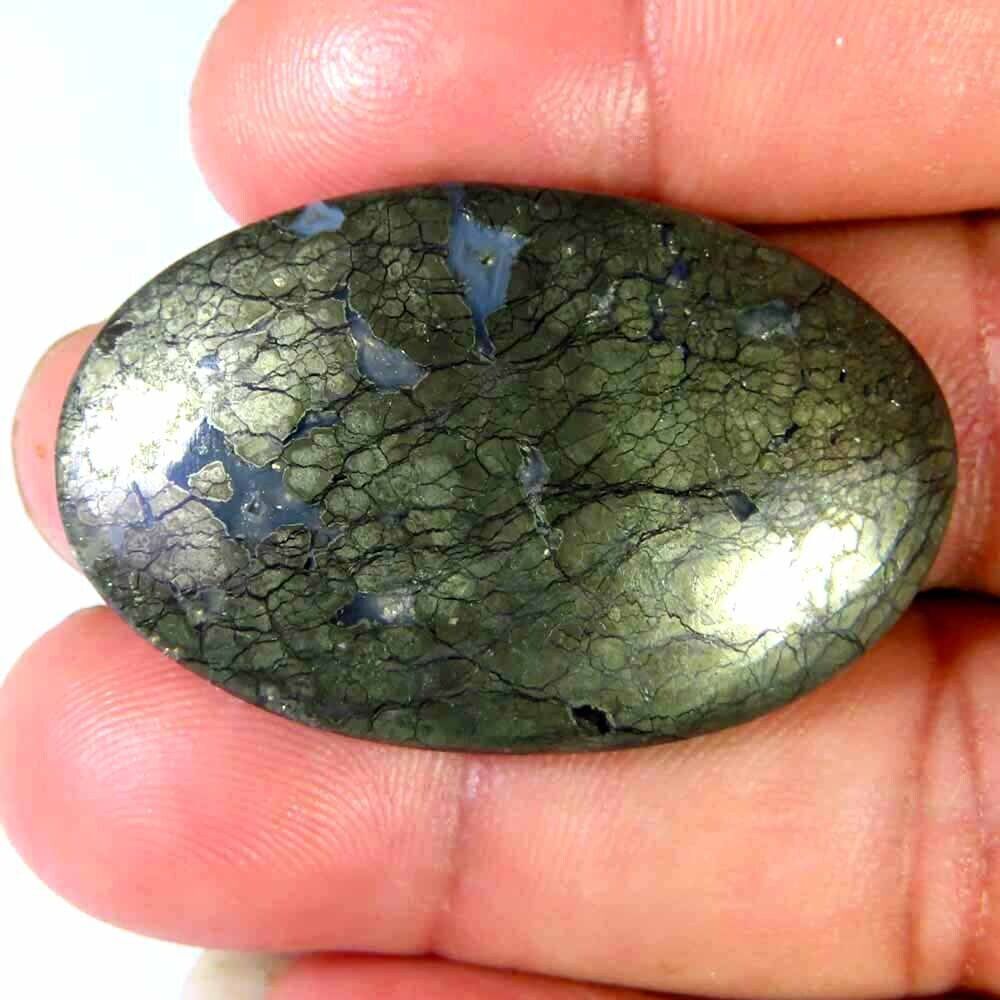 67.70Cts.100%Natural Super Marcasite Oval Cabochon 25x39x5mm Loose ...