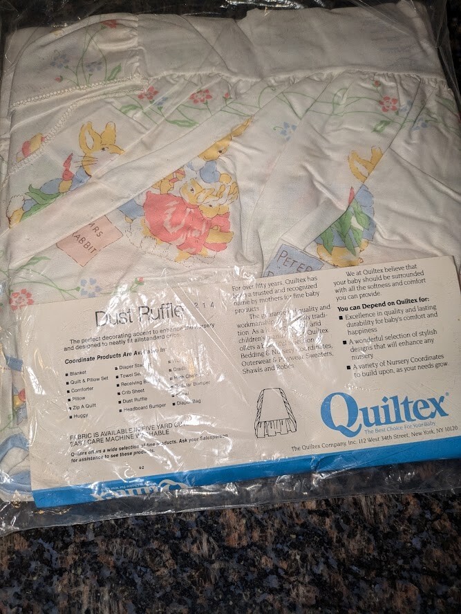 Quiltex Beatrix Potter Collection Rabbits Crib Dust Ruffle - New ...