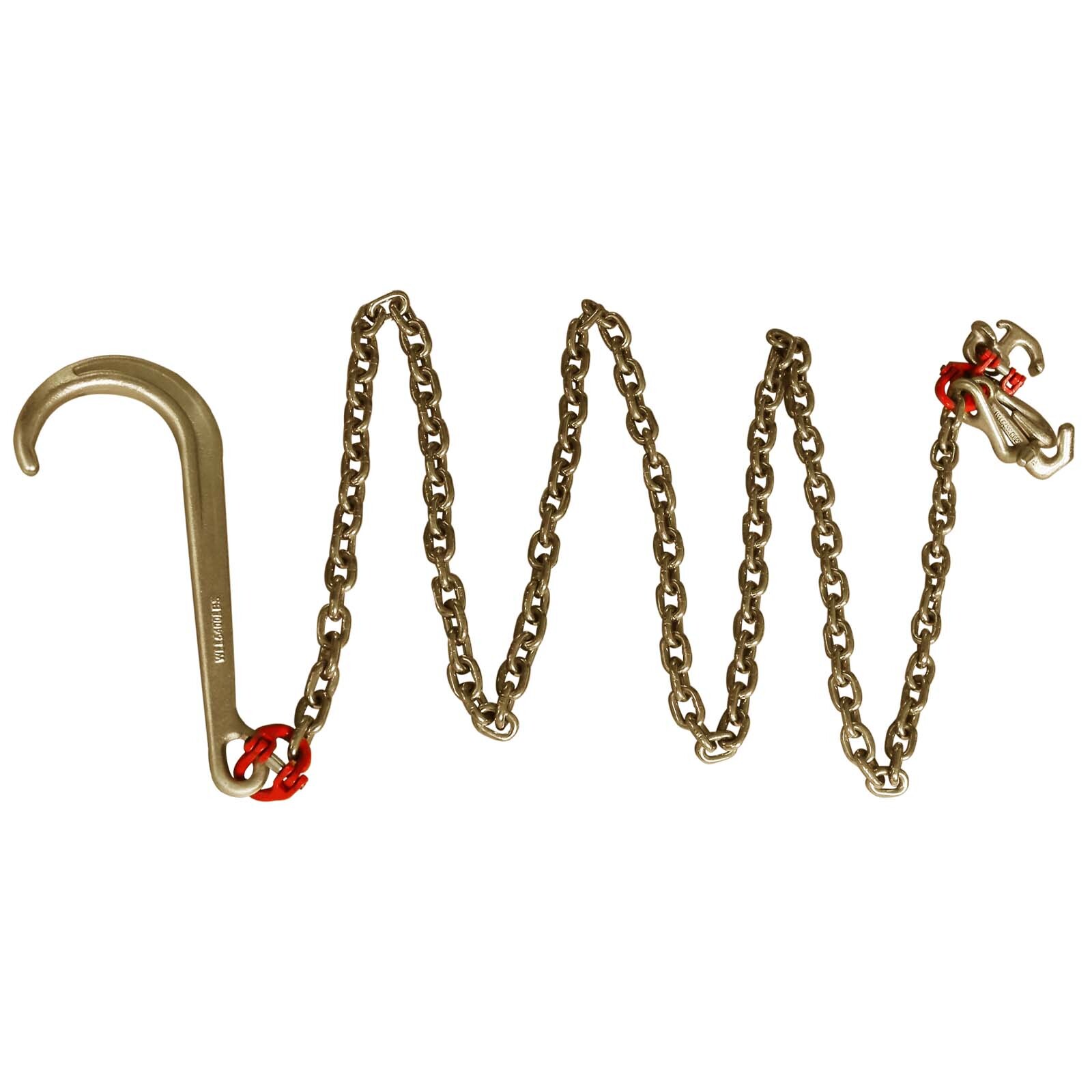 2PCS Flatbed Truck Rollback G80 5/16" X 10FT Transport Tow Chain J ...