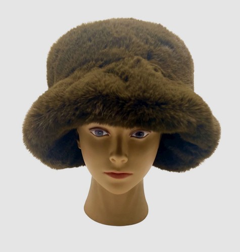$75 Surell Women's Brown Faux-Fur Cloche Hat One Size 608925062501| eBay
