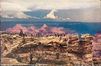 Grand Canyon National Park Arizona~Mather Point Lookout Area~Vintage ...
