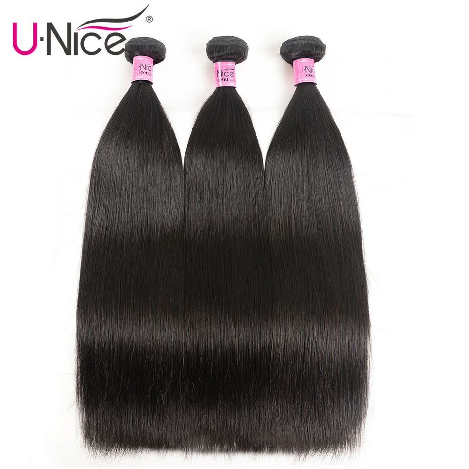 UNice Hair Eurasian Straight 3 Bundles Human Hair Extensions Virgin ...