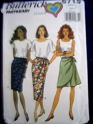 UNCUT BUTTERICK#6715 WOMENS SZ 6-8-10 SKIRT/WIDE LEGGED SHORTS SEWING ...