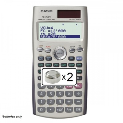 2 batteries for CASIO FC-200V calculator | eBay