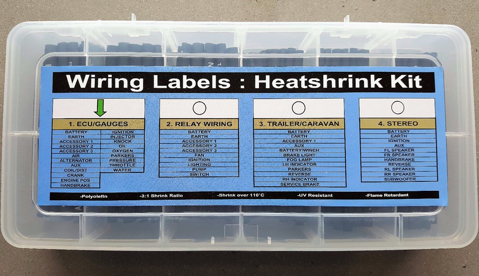 Wiring Labels : Heatshrink kit 134pcs ECU/GAUGES KIT – suit engine and ...