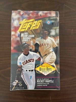 1997 TOPPS BASEBALL SERIES 1 SEALED WAX HOBBY BOX 36 PACKS MAYS ...