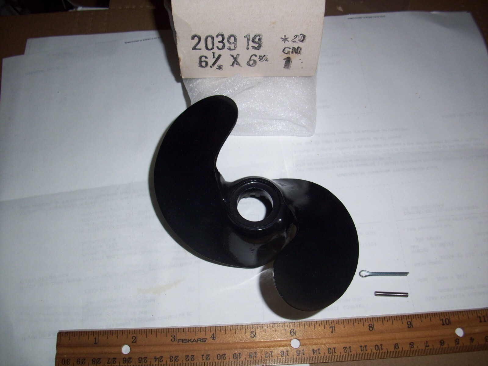 Evinrude Lightwin Johnson JW 3hp 6x6 black propeller 203919 1956-67 NEW ...